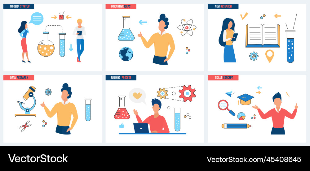 Innovative idea of modern science startup process Vector Image