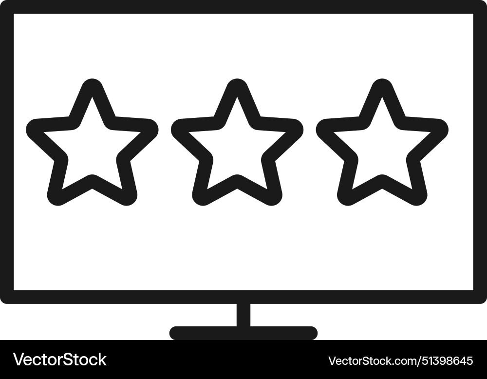 Monitor with stars icon quality control symbol Vector Image