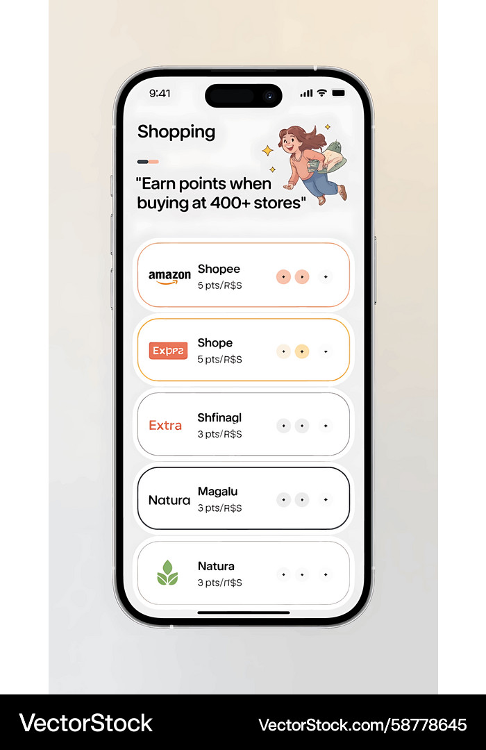 Shopee App Shopping Interface – Royalty-Free Vector | VectorStock