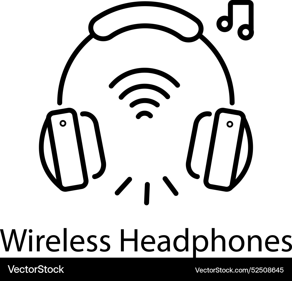 Wireless headphones Royalty Free Vector Image - VectorStock
