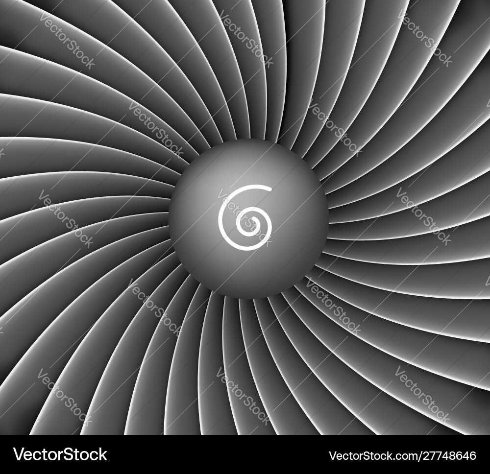 Aircraft engine turbine background Royalty Free Vector Image