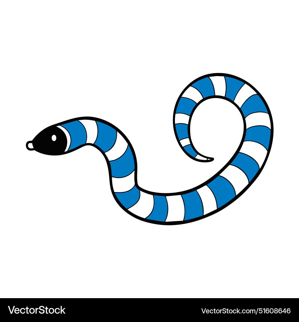 Banded krait snake swims icon Royalty Free Vector Image