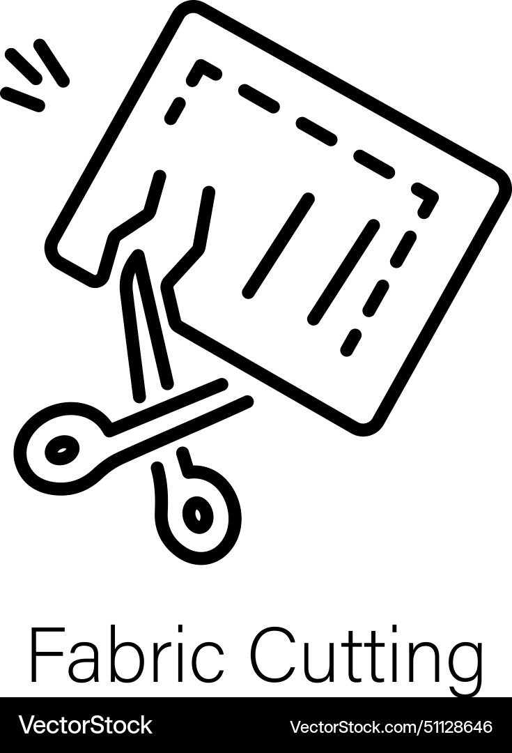Fabric cutting Royalty Free Vector Image - VectorStock