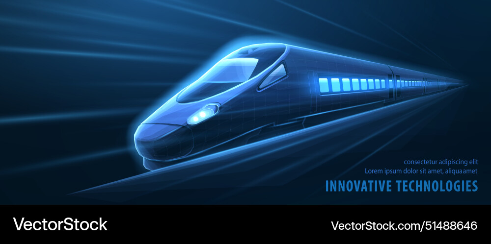Fast modern express passenger train no high speed Vector Image