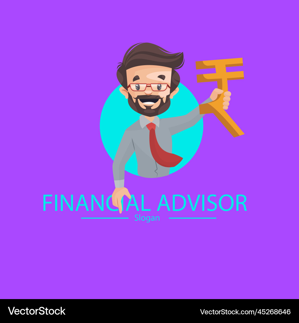 Financial advisor mascot logo Royalty Free Vector Image