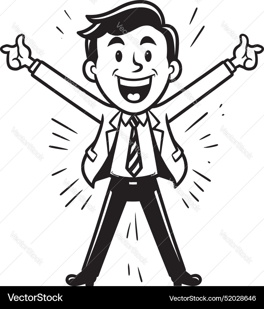 Grinning business visionary black logo Royalty Free Vector