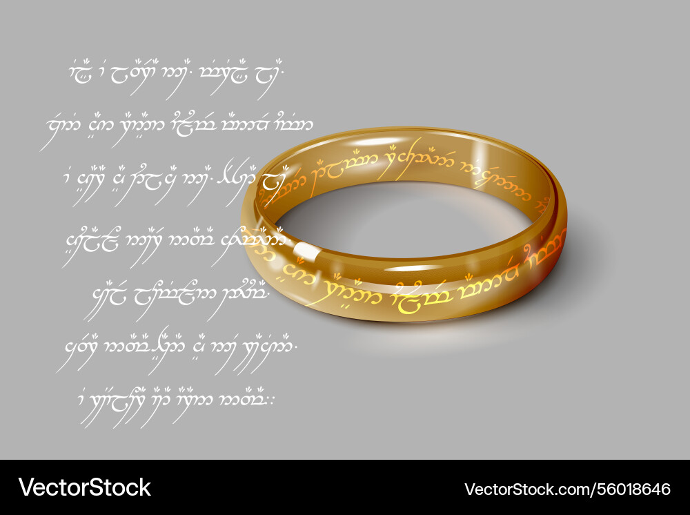 Medieval magical fantasy ring with inscription Vector Image
