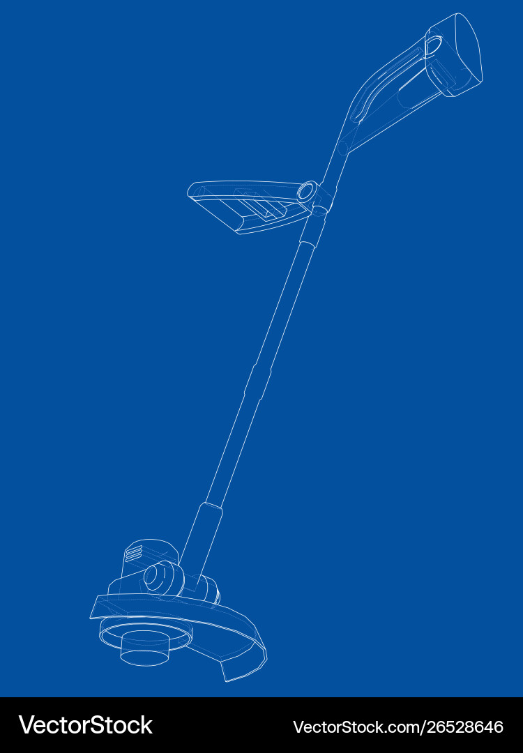 Outline trimmer grass cutter Royalty Free Vector Image