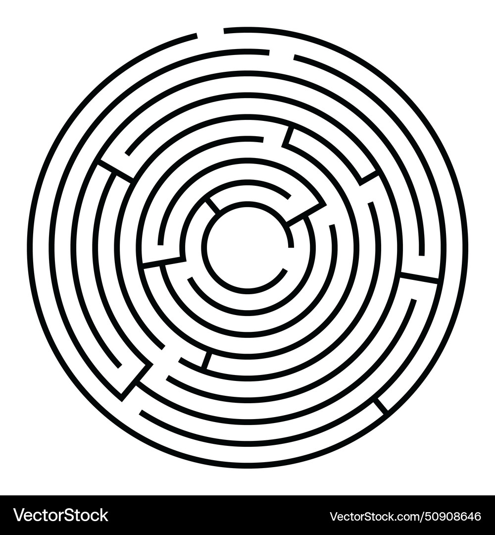Round maze labyrinth Royalty Free Vector Image
