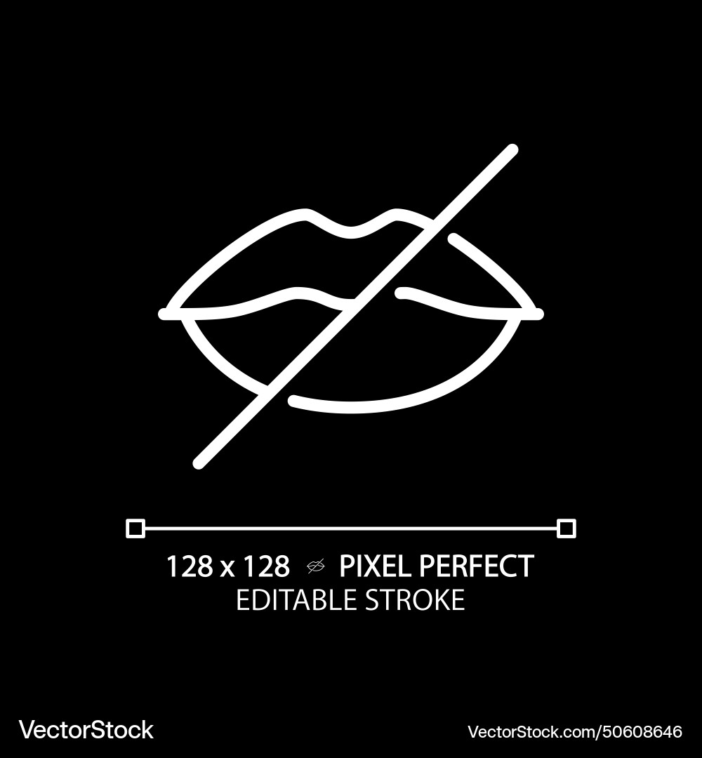 Speech loss white linear icon for dark theme Vector Image