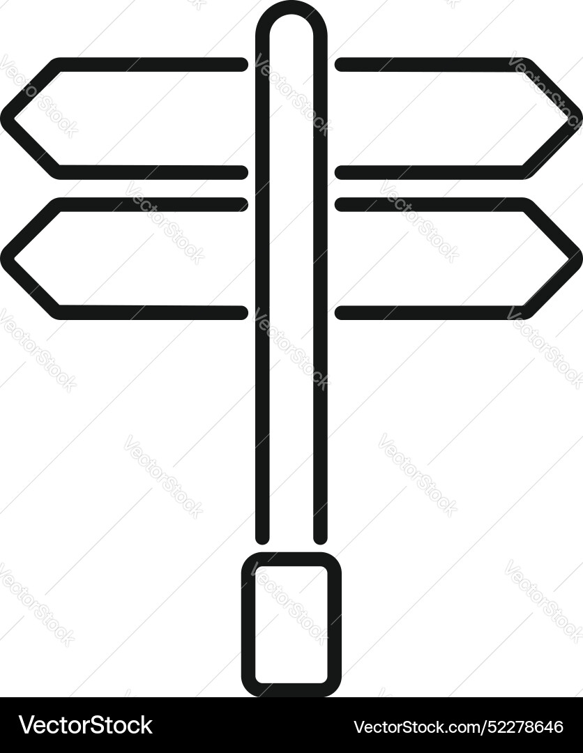 Street sign post showing three different Vector Image