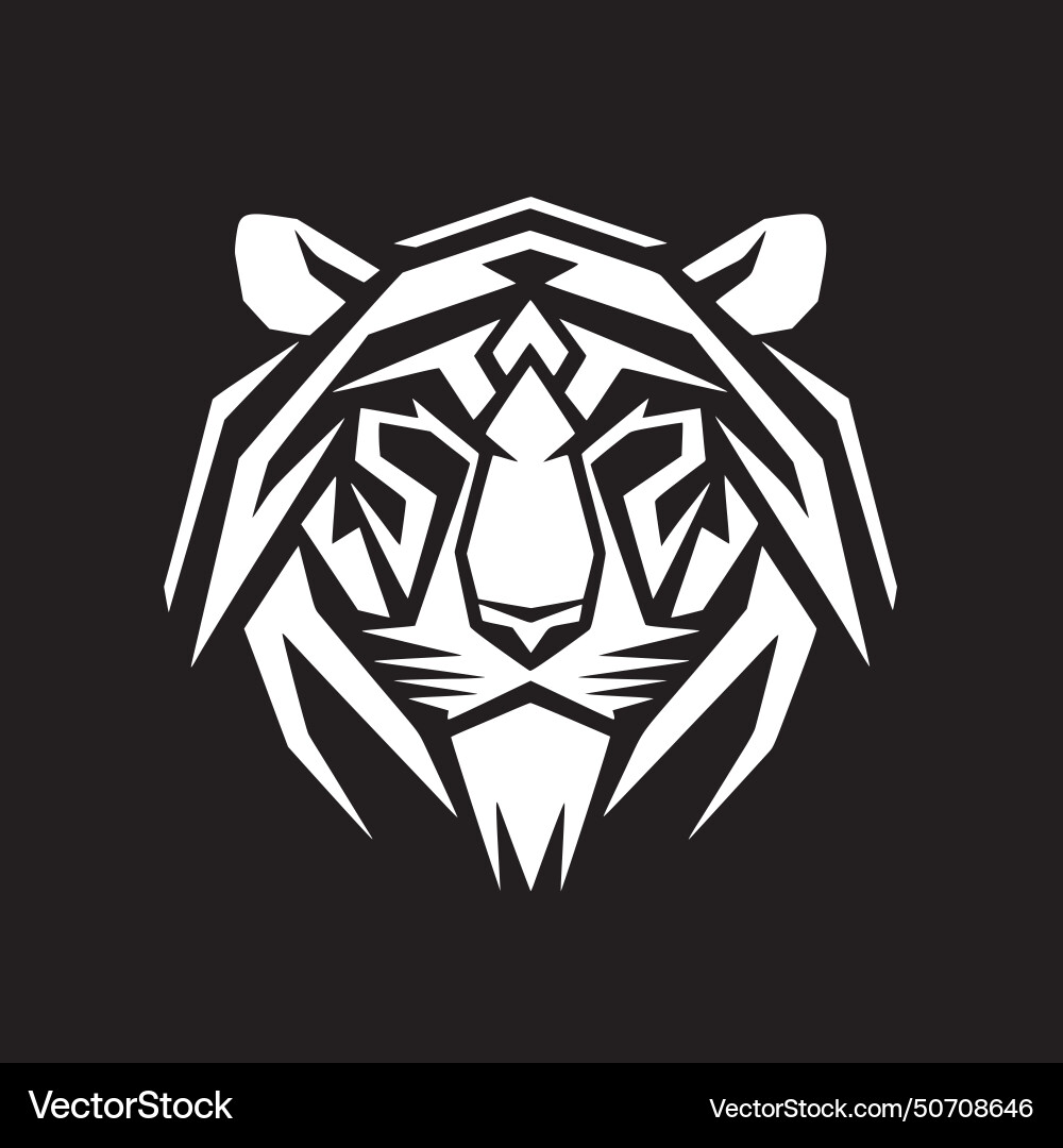 Tiger - minimalist and flat logo Royalty Free Vector Image