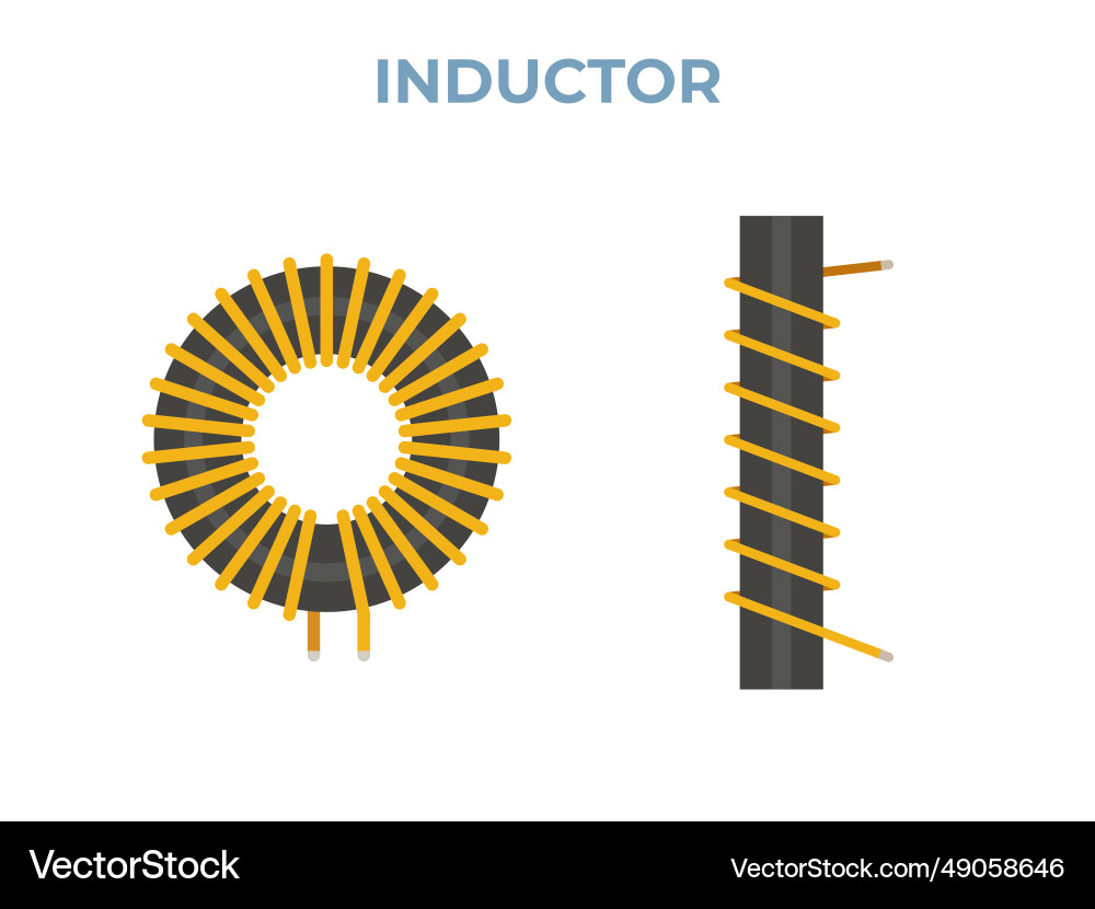Toroidal coil inductor electrical Royalty Free Vector Image