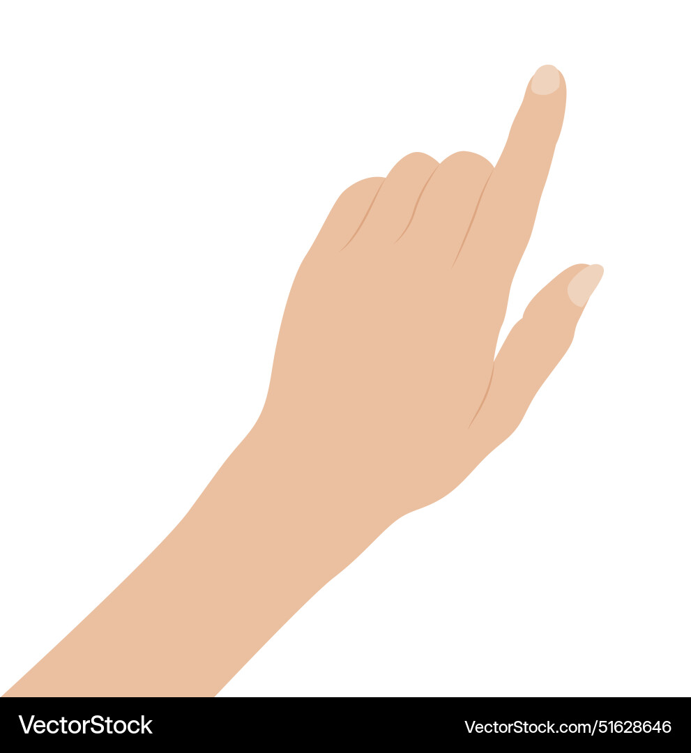 Woman hand on white background flat design Vector Image