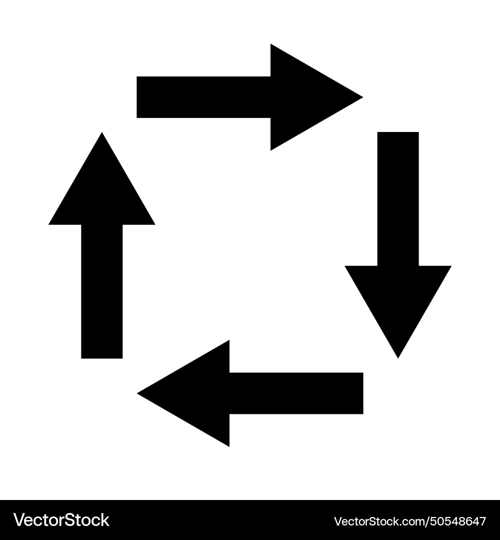 Arrows pointing four ways simple navigation icons Vector Image Arrows pointing four ways simple navigation icons Vector Image