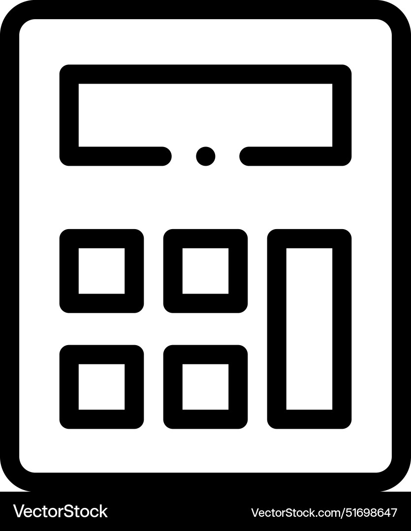 Calculator icon thin linear style design isolated Vector Image