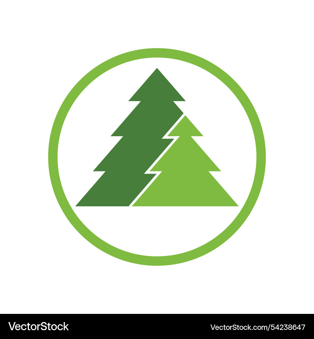 Green pine tree icon christmas tree icon Vector Image