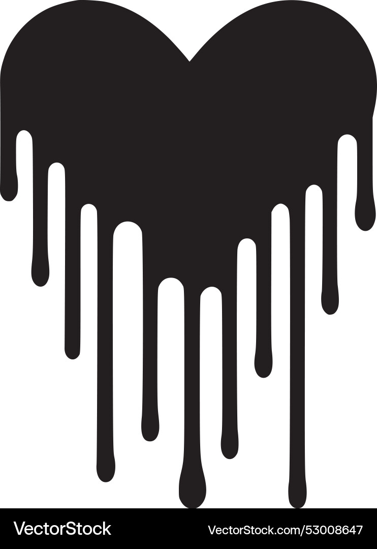 Heart dripping - minimalist and flat logo Vector Image