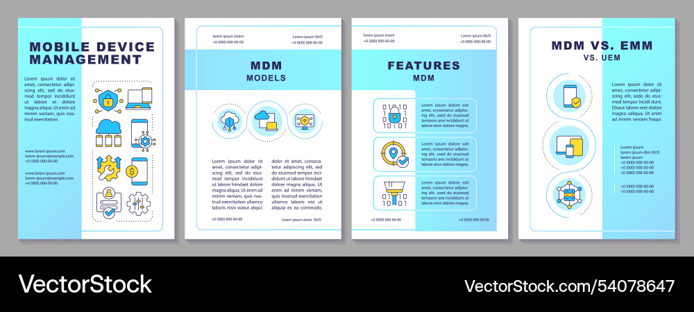 Mobile device management brochure template Vector Image