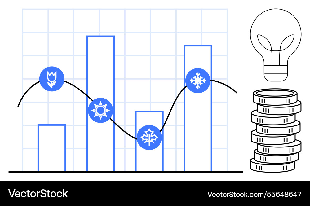 Seasonal data trends with financial growth Vector Image