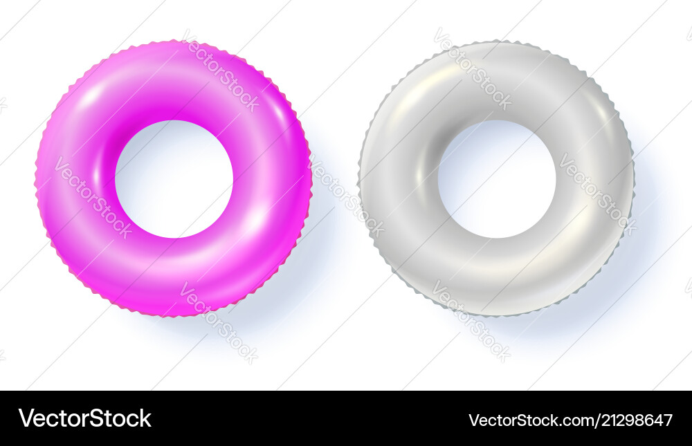 Swimming rings isolated on white top view Vector Image