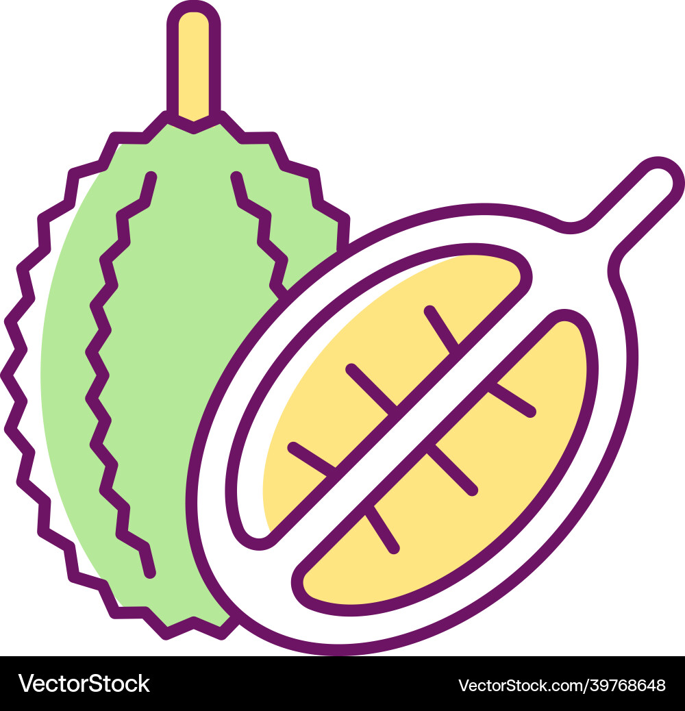 Durian rgb color icon Royalty Free Vector Image