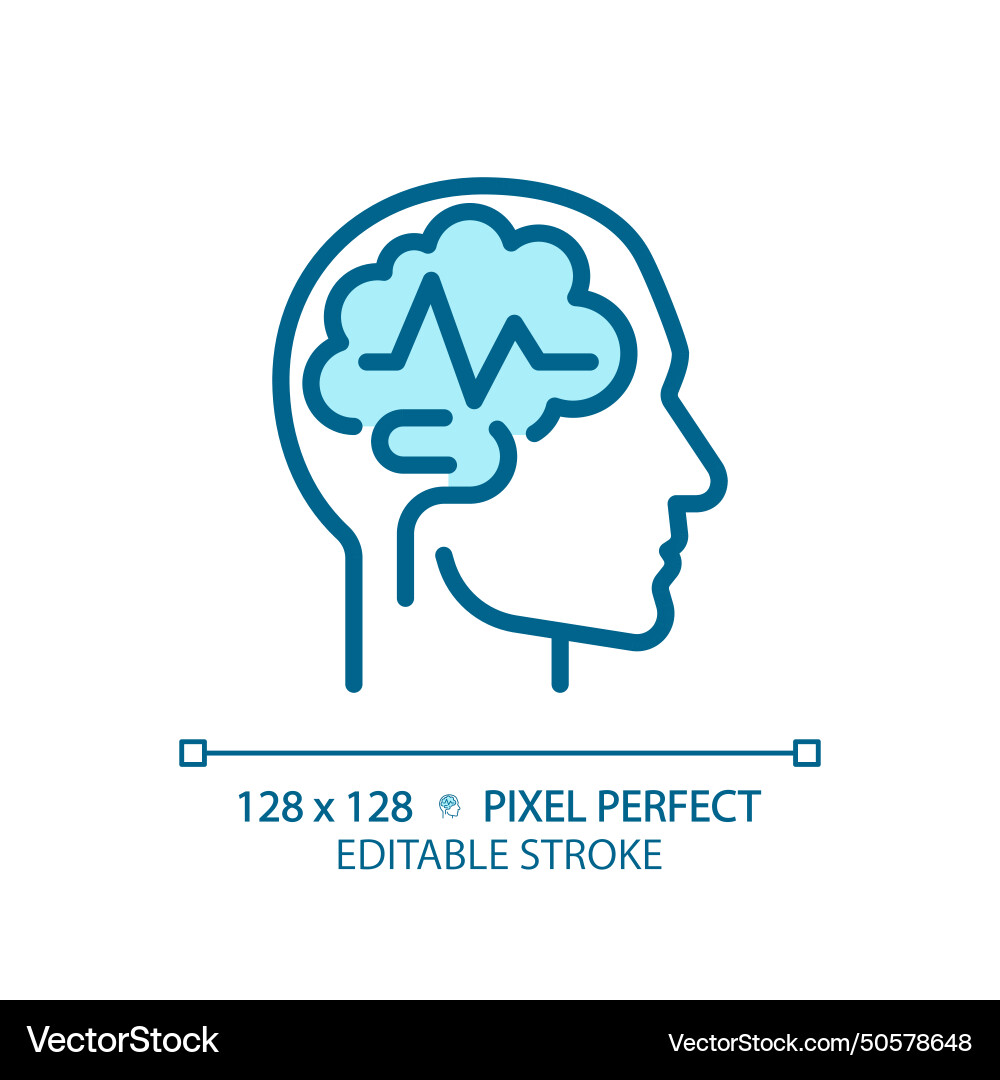 Epilepsy brain light blue icon Royalty Free Vector Image