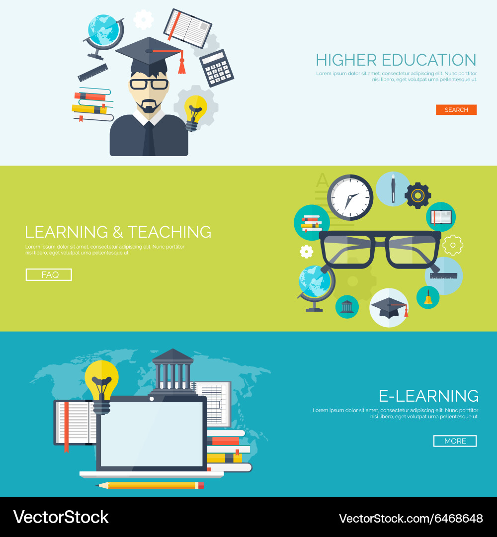 Flat backgrounds set Royalty Free Vector Image