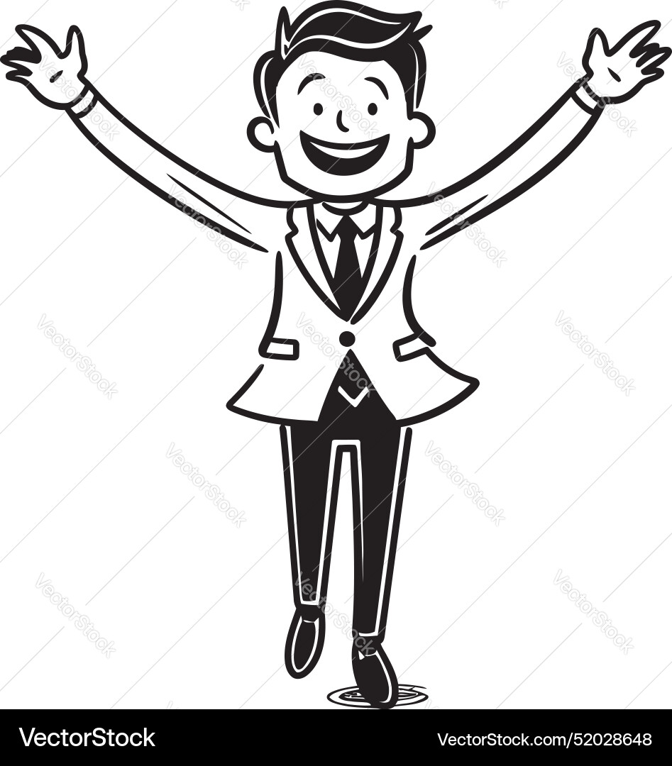 Happy corporate founder black logo featuring Vector Image