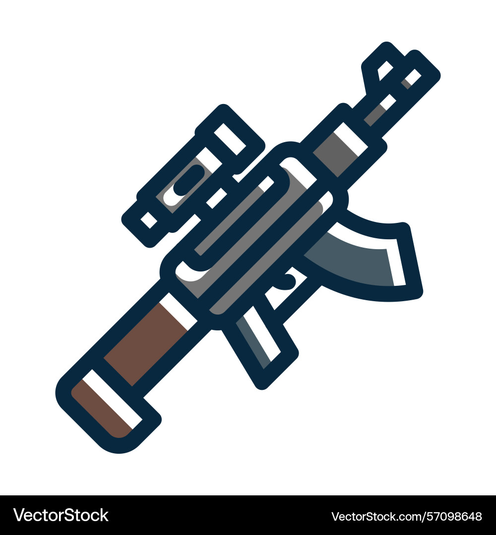 Helle Maschinenpistole dicke Linie gefüllt dunkle Farben