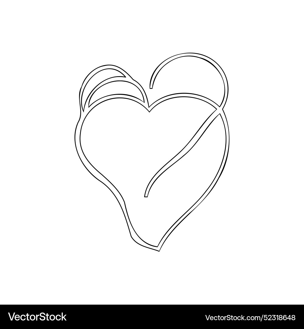 Love valentine outline sketch Royalty Free Vector Image