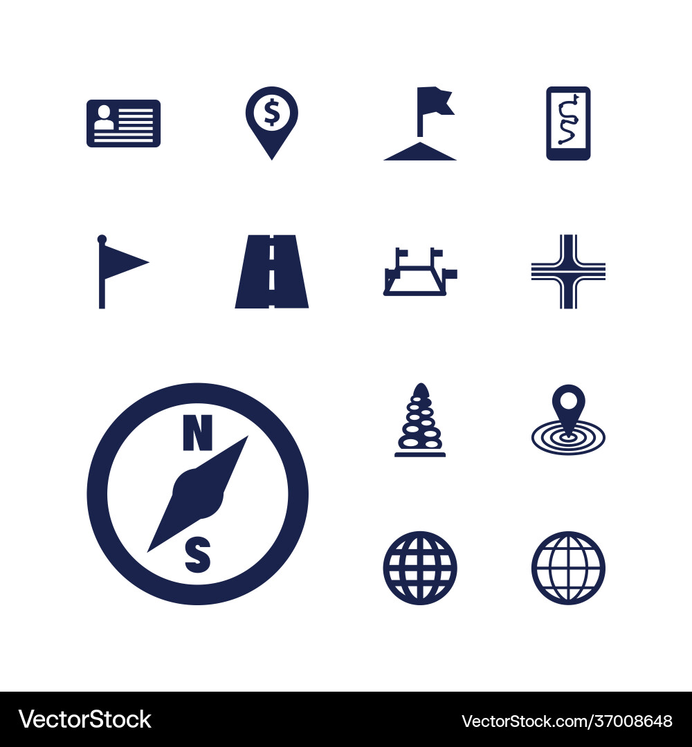 Map icons Royalty Free Vector Image - VectorStock
