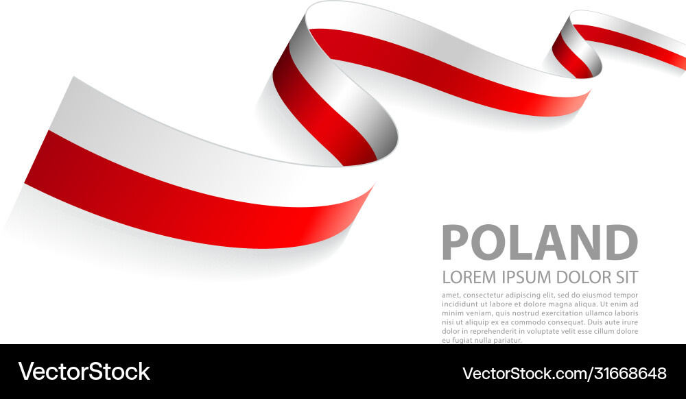 Poland Flag Colors Banner Royalty Free Vector Image
