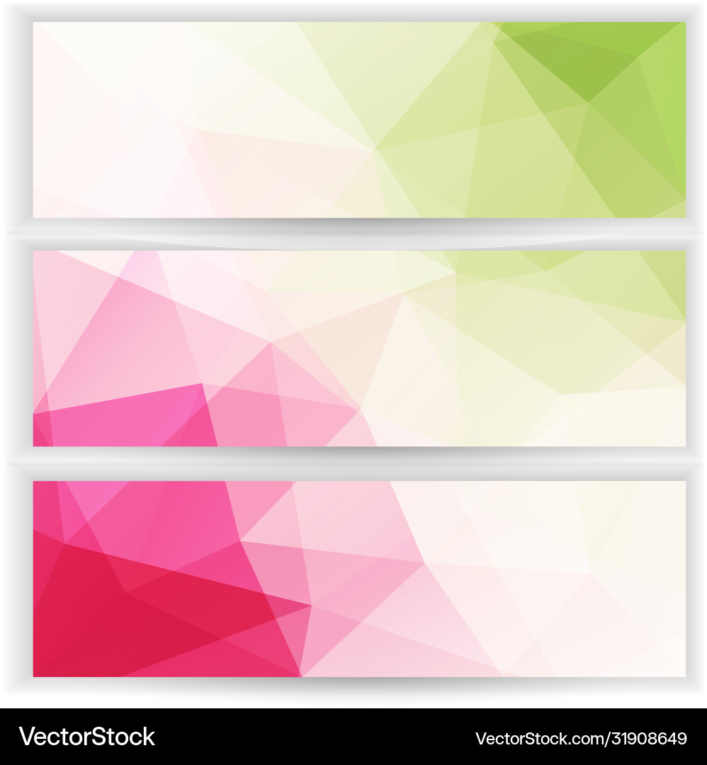 Abstract geometric trianglular banners set Vector Image