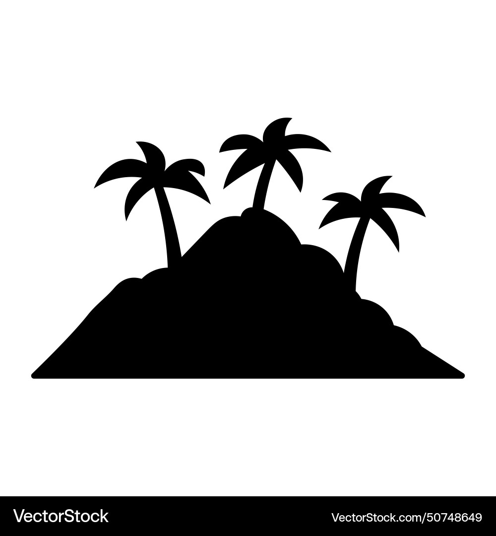 Black island icon on white background Royalty Free Vector