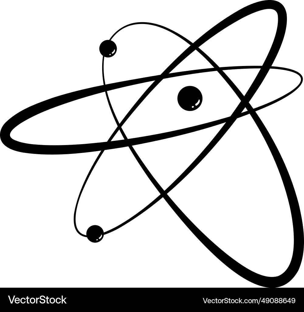 Electron atom orbit cartoon Royalty Free Vector Image
