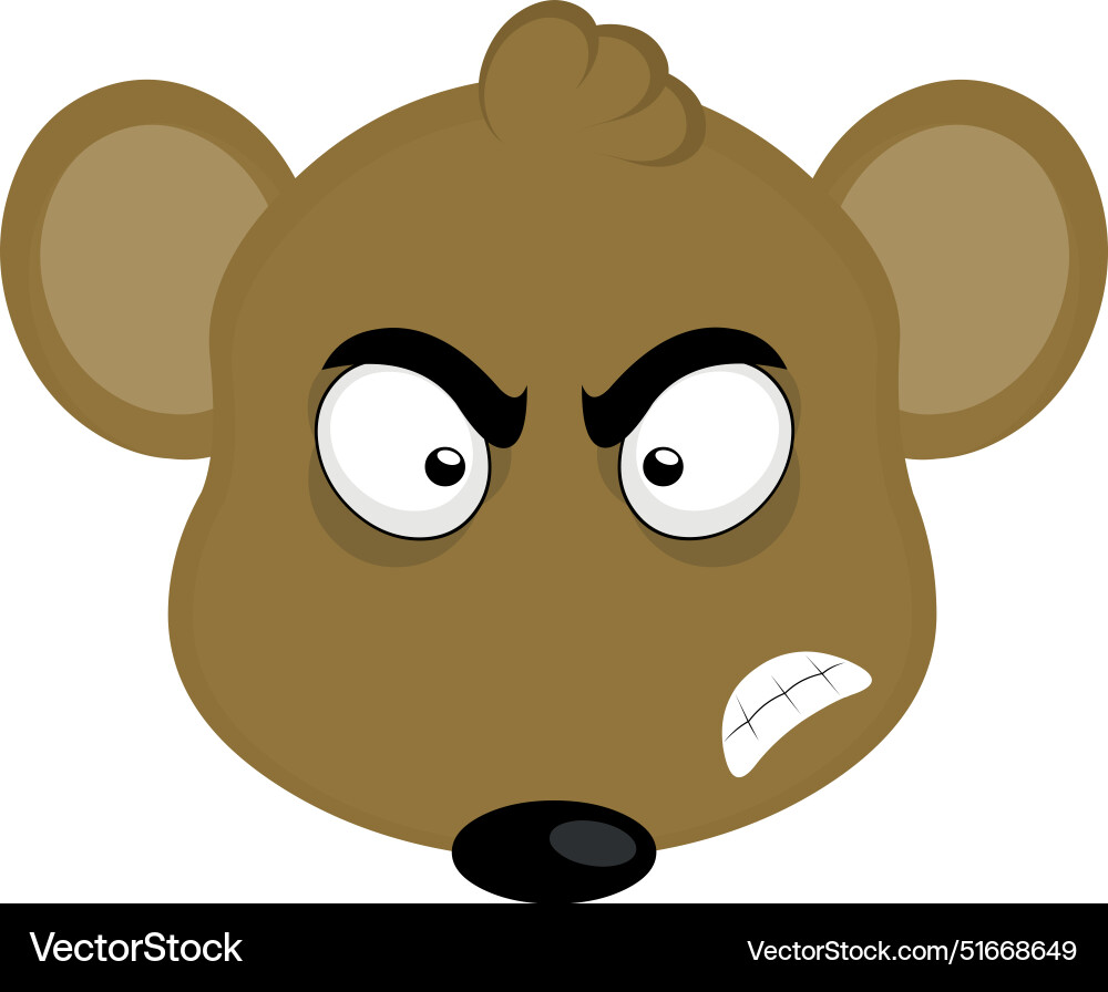 Head mouse angry expression Royalty Free Vector Image