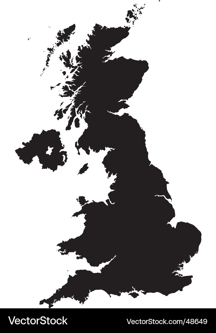 Map of britain Royalty Free Vector Image - VectorStock