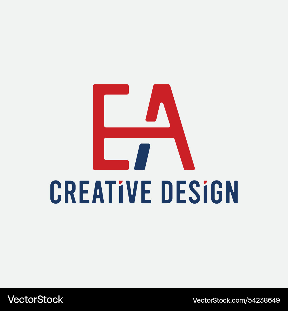 Modern minimalist letter ea combined logo Vector Image