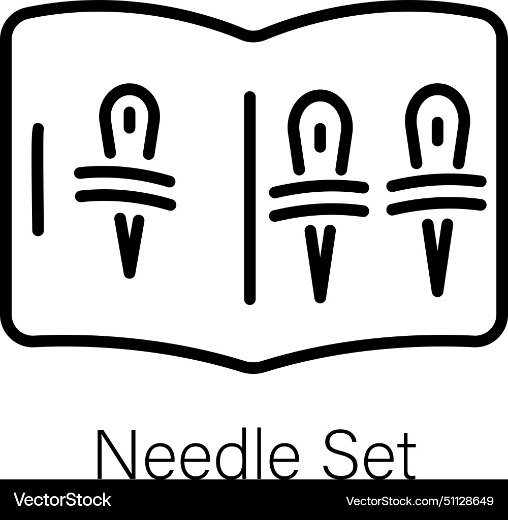 Needle set Royalty Free Vector Image - VectorStock