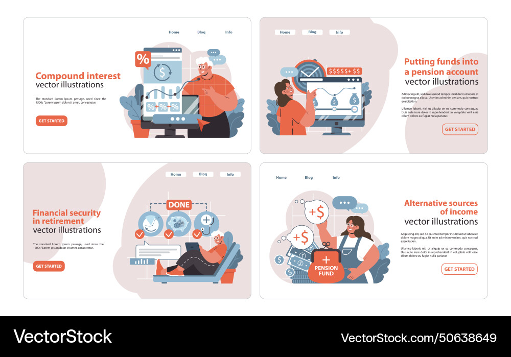 Retirement planning toolkit Royalty Free Vector Image