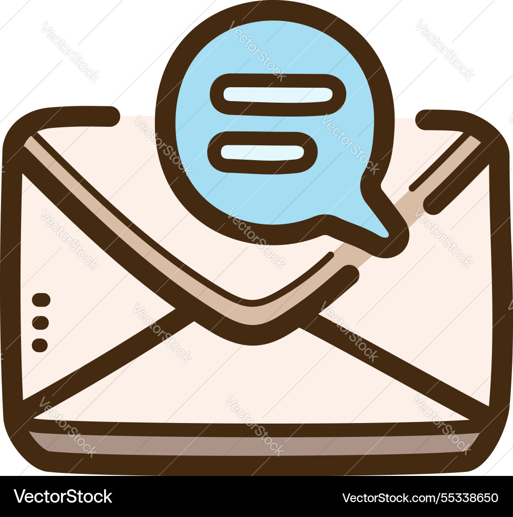 Email thread - emails doodle art and Royalty Free Vector