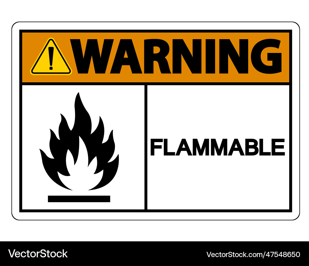 Flammable Warning Sign Royalty Free Vector Image