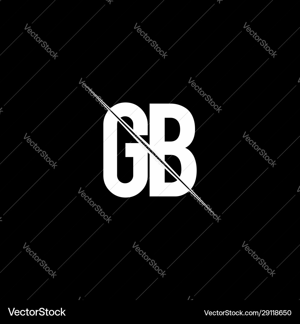 Gb logo monogram with slash style design template Vector Image