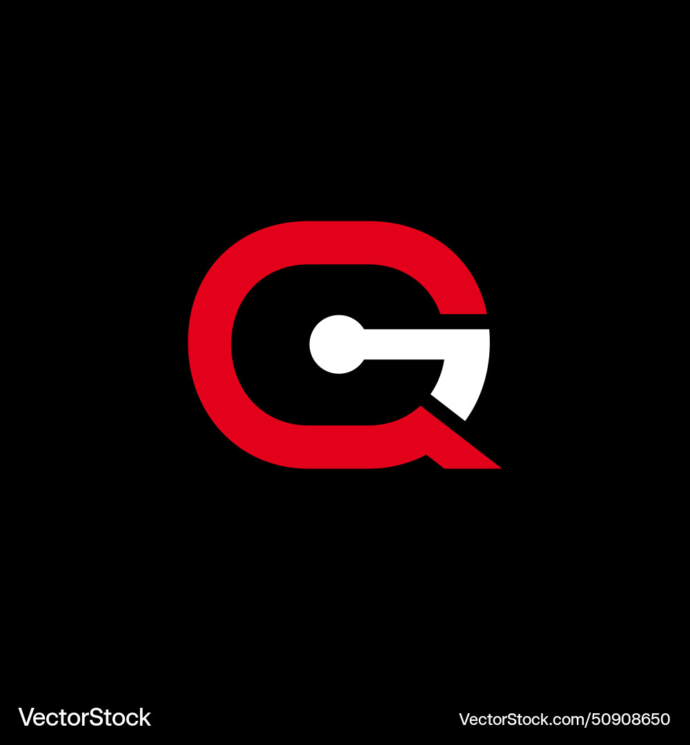 Letter initial g or qg font sport dot tech Vector Image