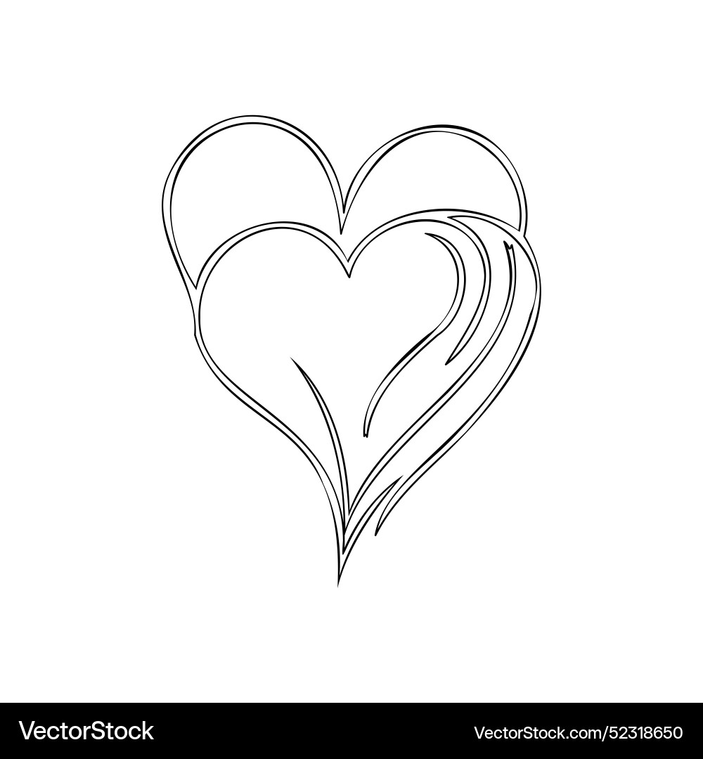Love valentine outline sketch Royalty Free Vector Image