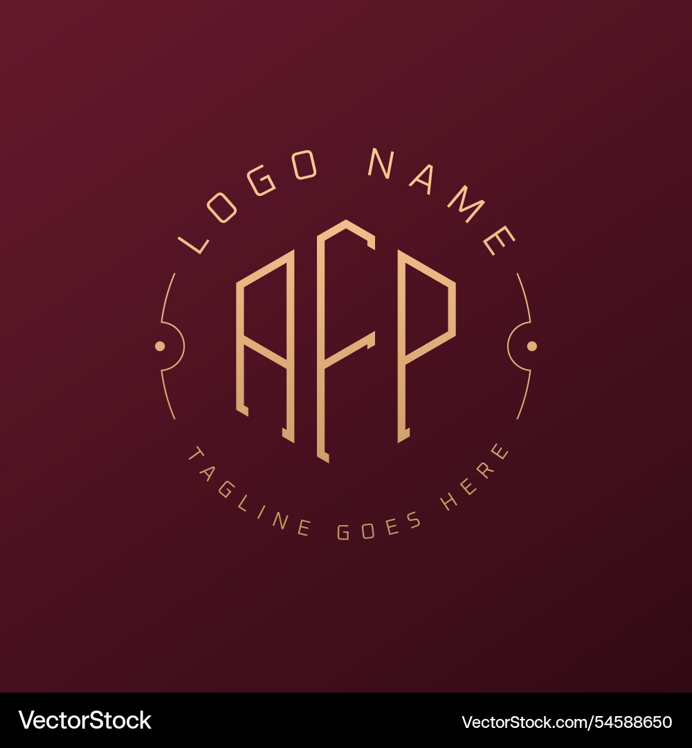 Luxus afp logo design elegant buchstabe Lizenzfreier Vektor