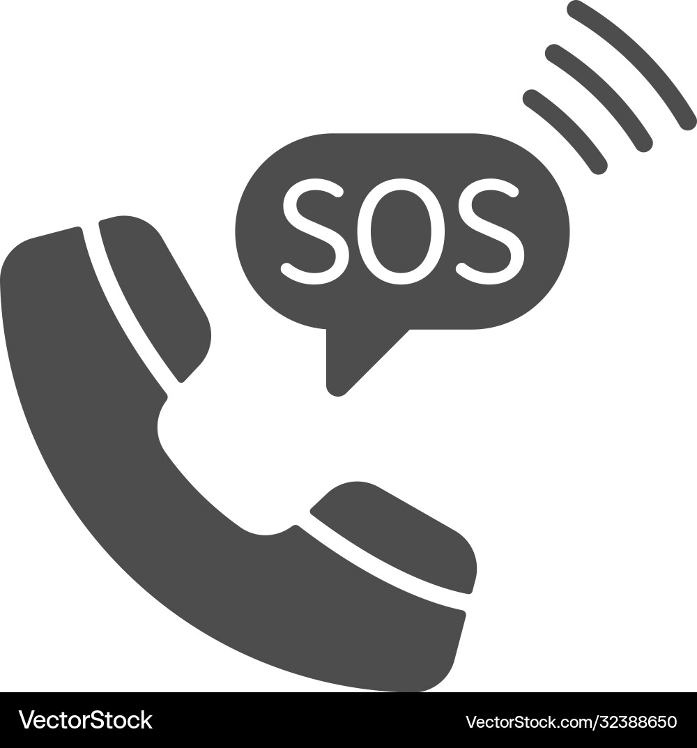 Phone call sos icon logo Royalty Free Vector Image