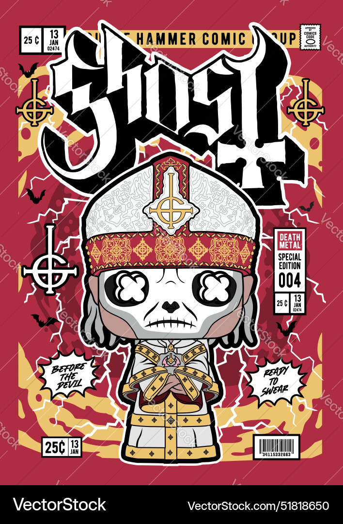 Pop art ghost Royalty Free Vector Image - VectorStock