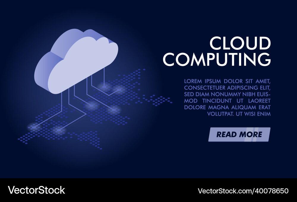 World map and cloud logo Royalty Free Vector Image
